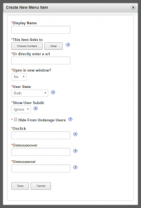 Menu Manager – ONEsite Developers