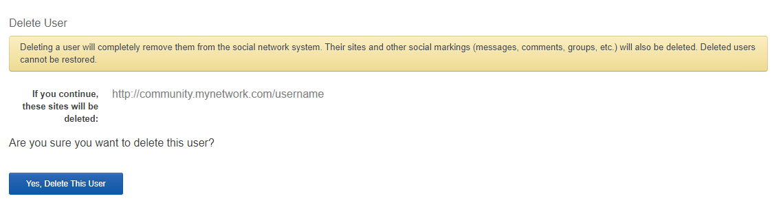 Delete User – ONEsite Developers