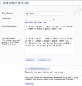 Group Settings – ONEsite Developers