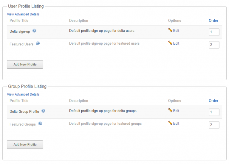 Manage Profiles – ONEsite Developers
